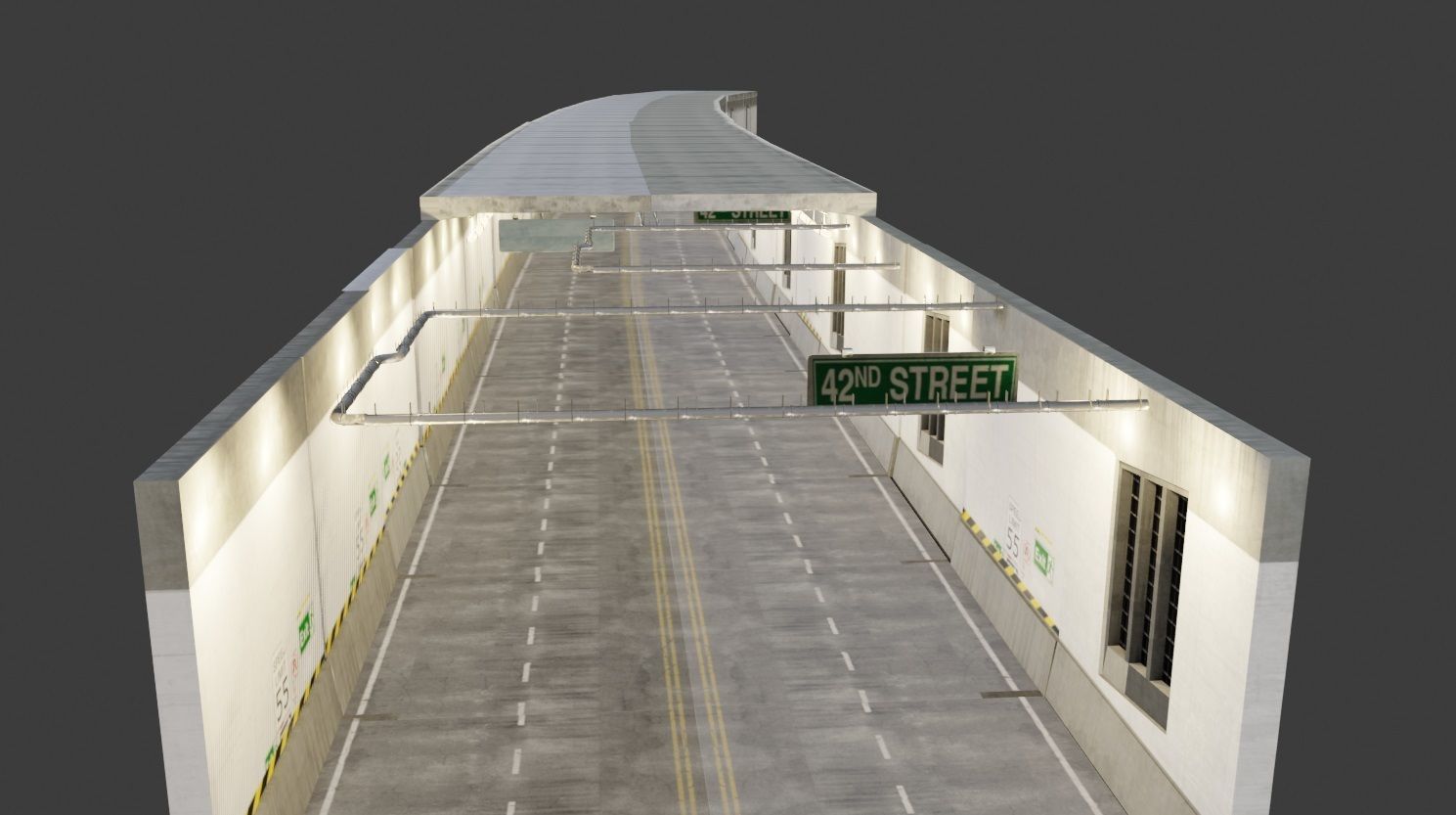 3D model modular road tunnel asset pack with 8k pbr textures VR / AR ...