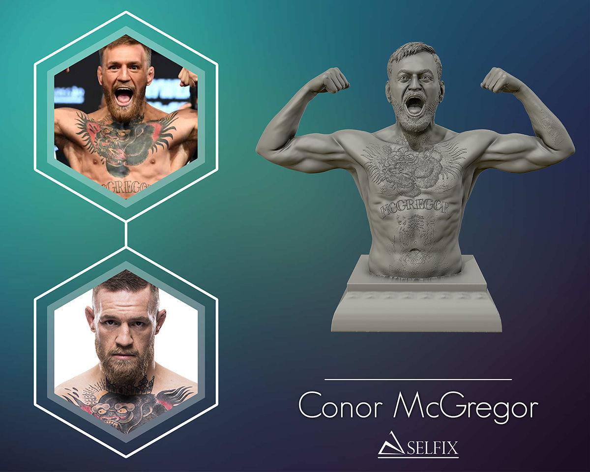 Conor McGregor 3D Sculpture the Notoriousmma 3D model 3D printable ...