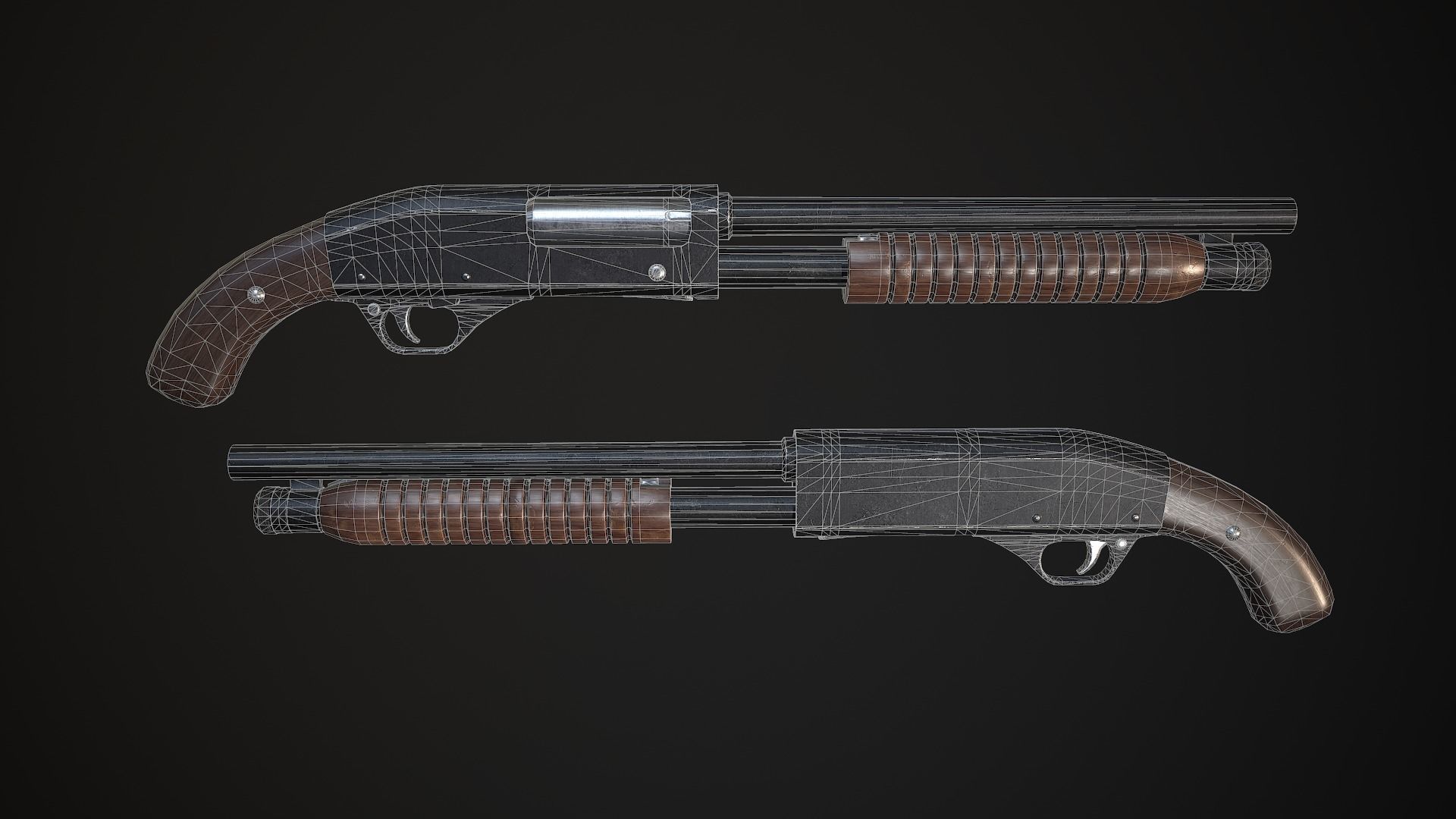 3D model Sawed-off shotgun - Game-ready PBR VR / AR / low-poly | CGTrader