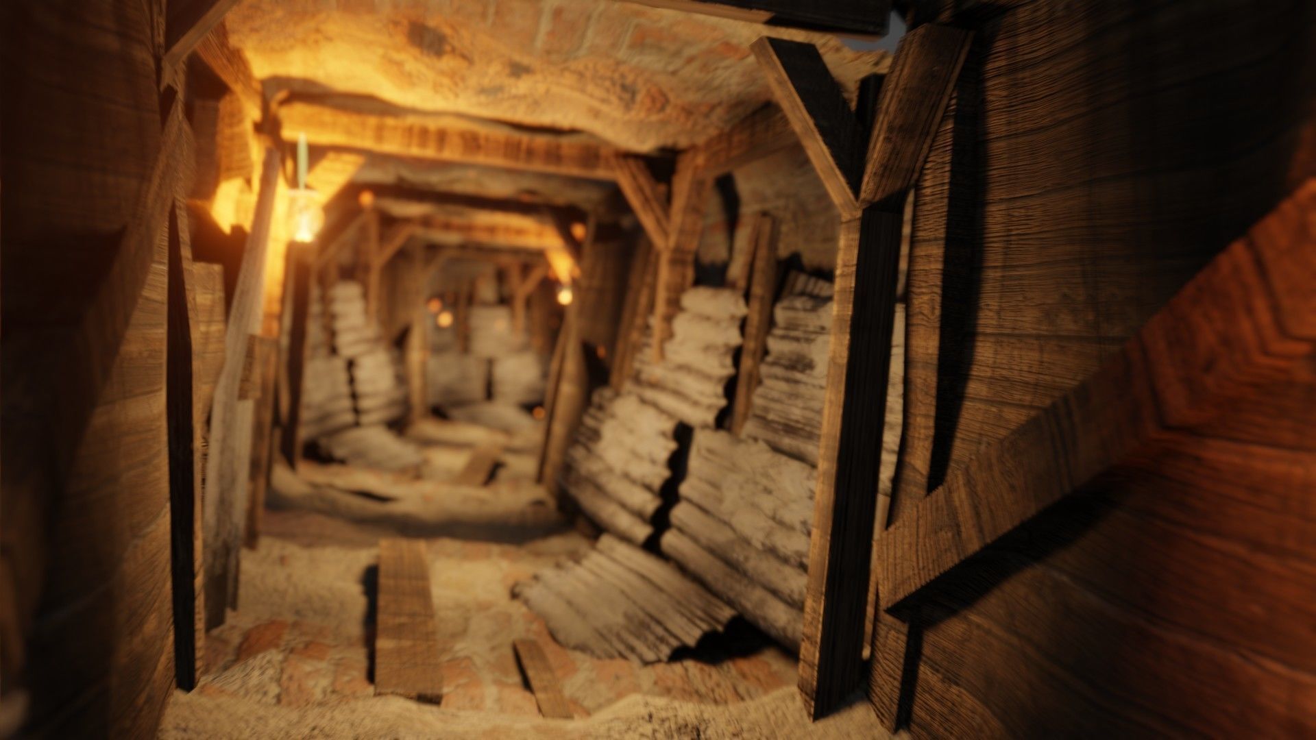 3D model modular mining tunnel or cave with 4k pbr textures VR / AR ...