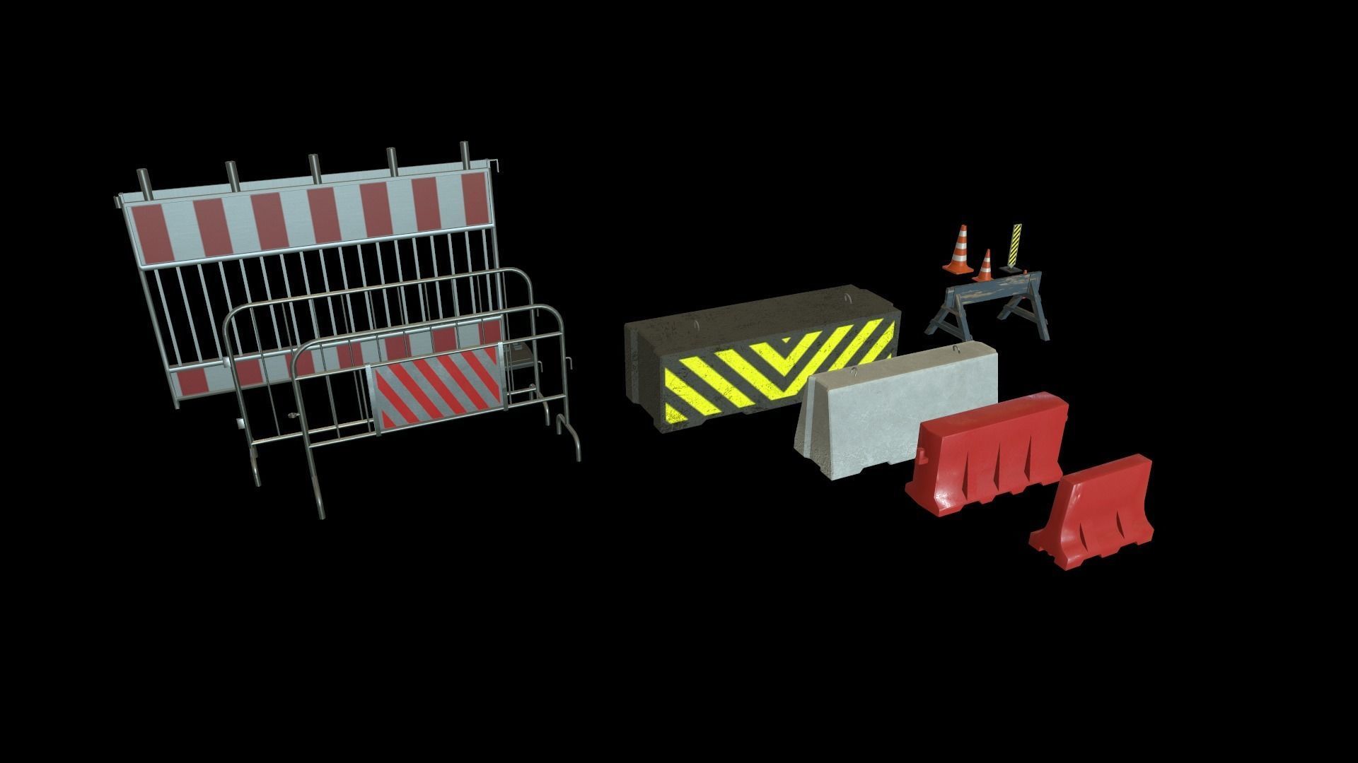3D model Road Fences Traffic barriers VR / AR / low-poly | CGTrader