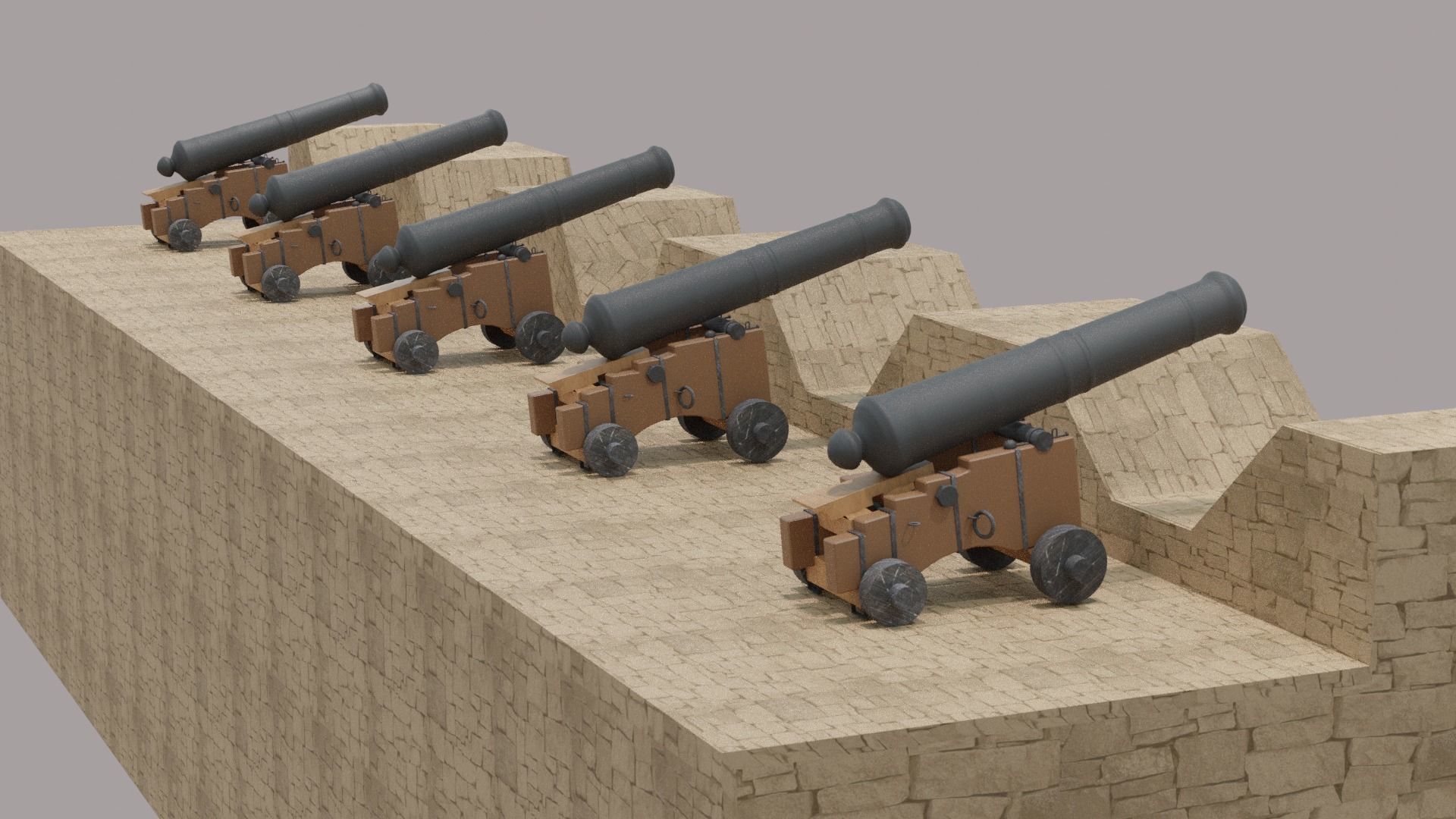 Cannon-Low poly cannon on wooden cart free 3D model | CGTrader