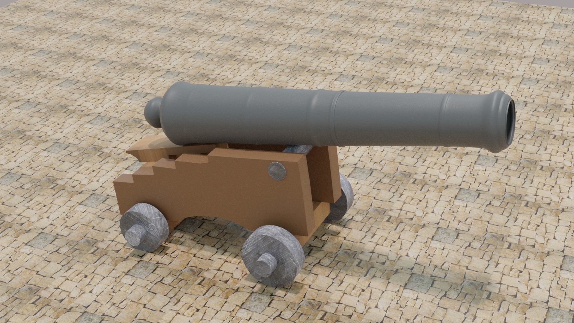 Cannon-Low poly free 3D model | CGTrader