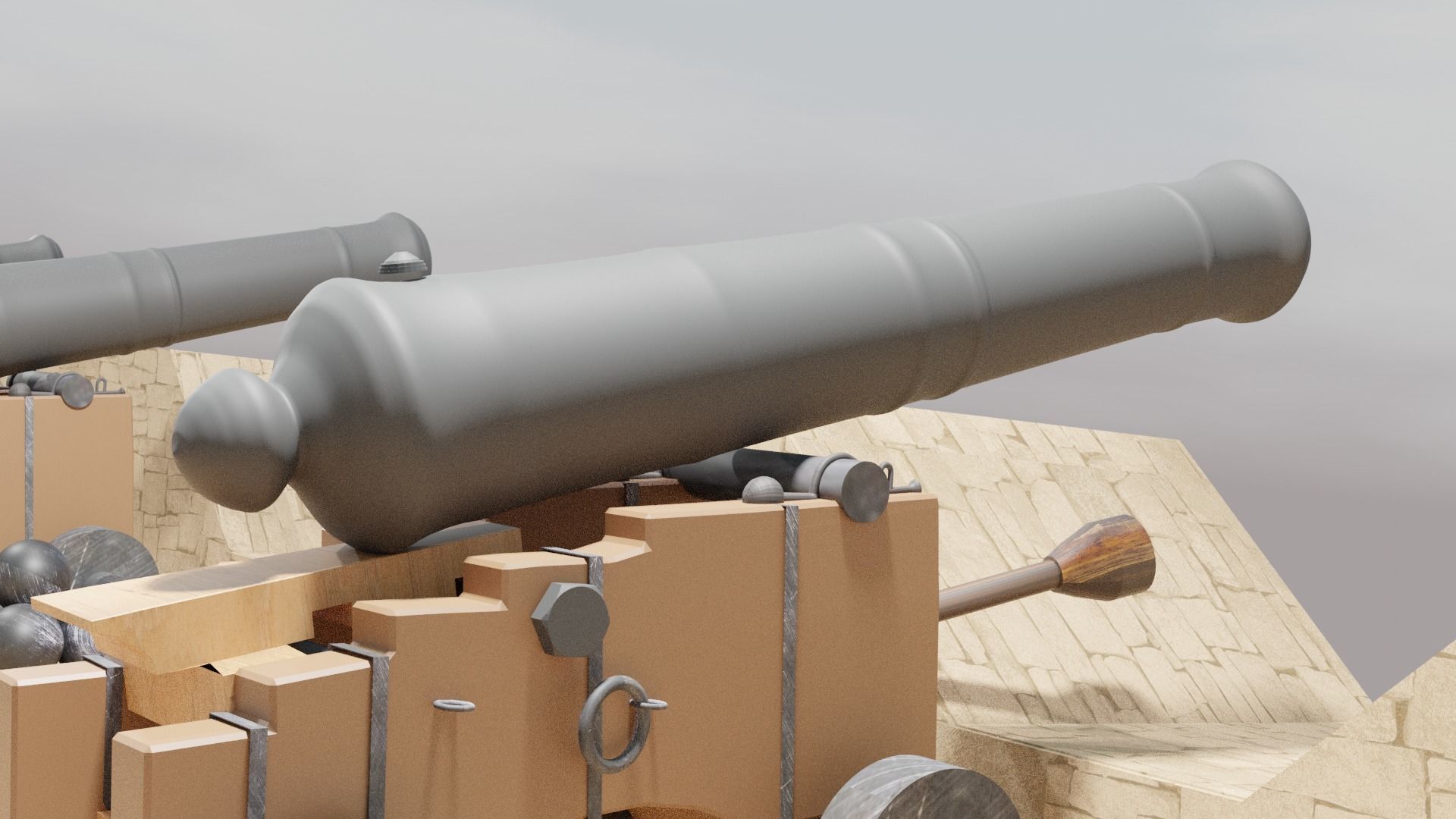 Cannon-Low poly free 3D model | CGTrader
