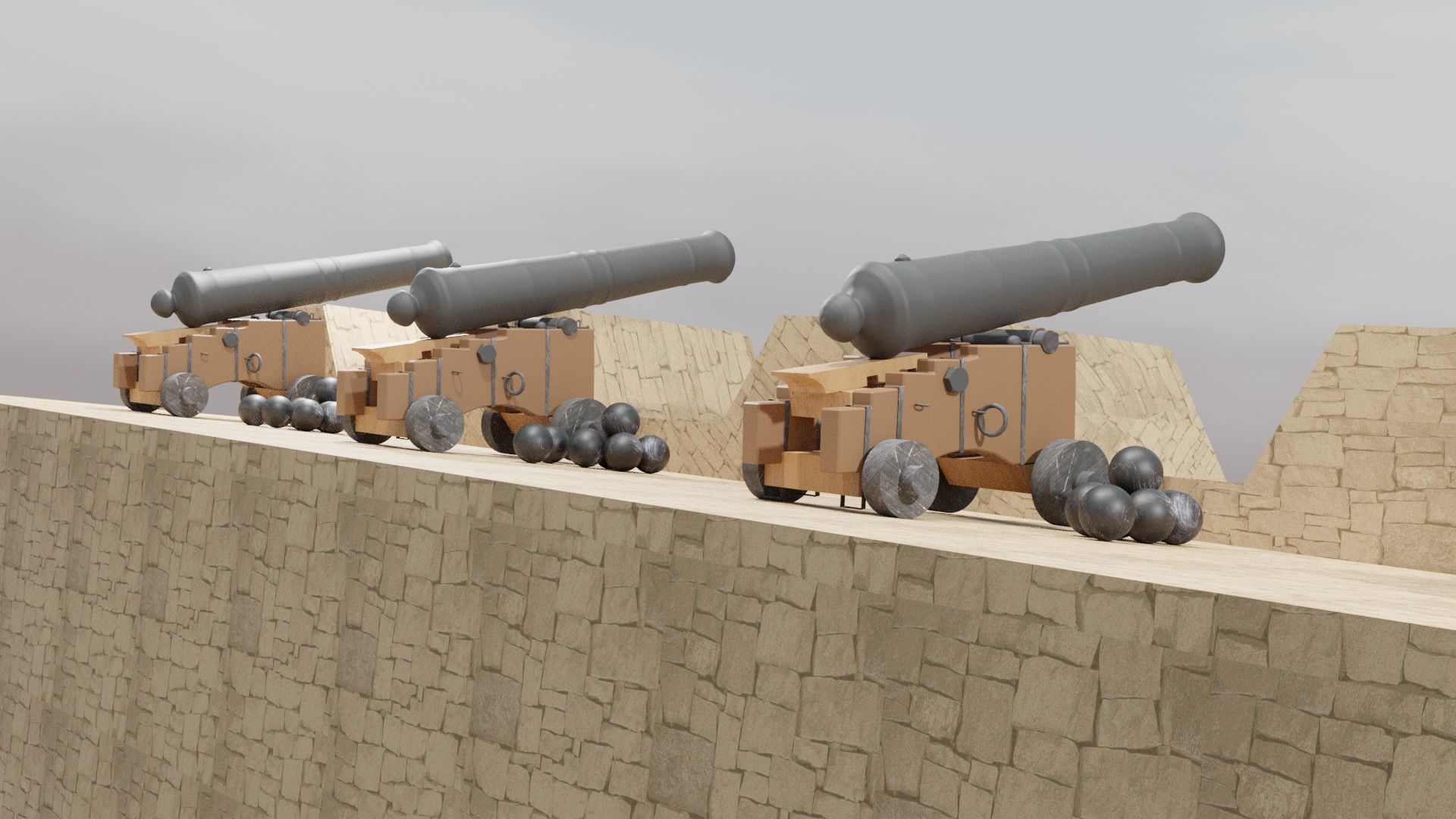 Cannon-Low poly free 3D model | CGTrader