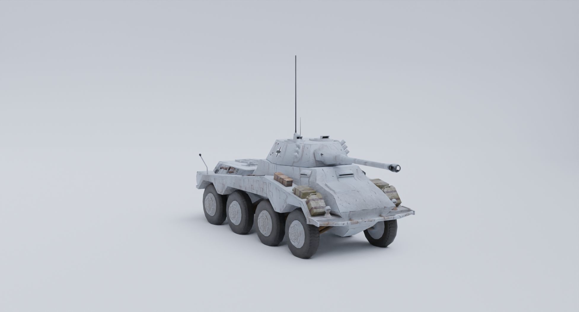 3D model Sdkfz 234-2 Puma German WW2 armored car Low Poly PBR model VR ...