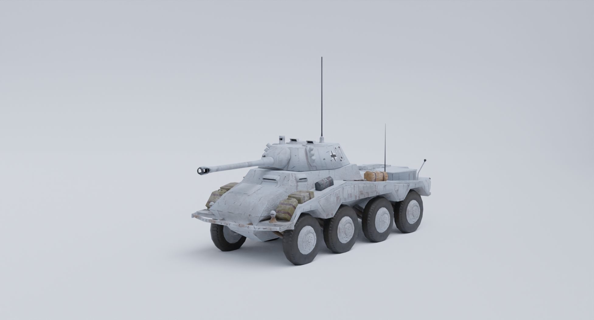 3D model Sdkfz 234-2 Puma German WW2 armored car Low Poly PBR model VR ...