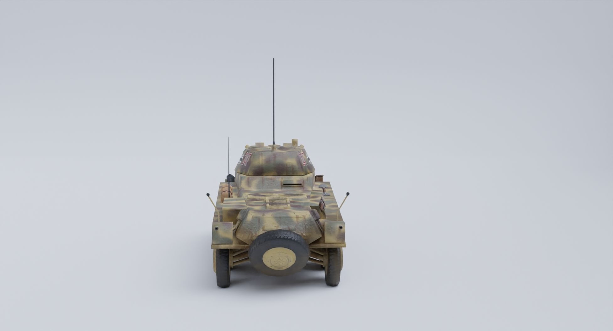 3D model Sdkfz 234-2 Puma German WW2 armored car Low Poly PBR model VR ...