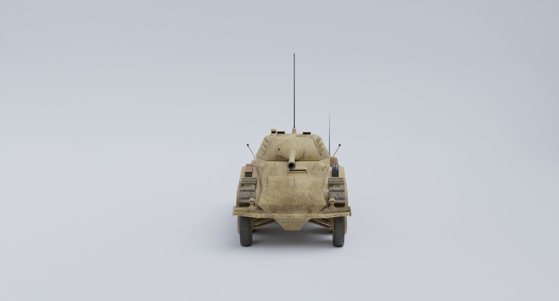 3D model Sdkfz 234-2 Puma German WW2 armored car Low Poly PBR model VR ...
