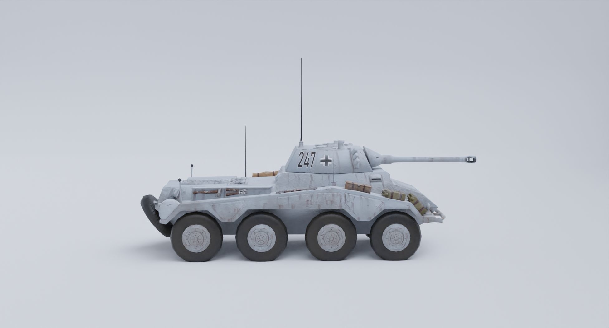 3D model Sdkfz 234-2 Puma German WW2 armored car Low Poly PBR model VR ...