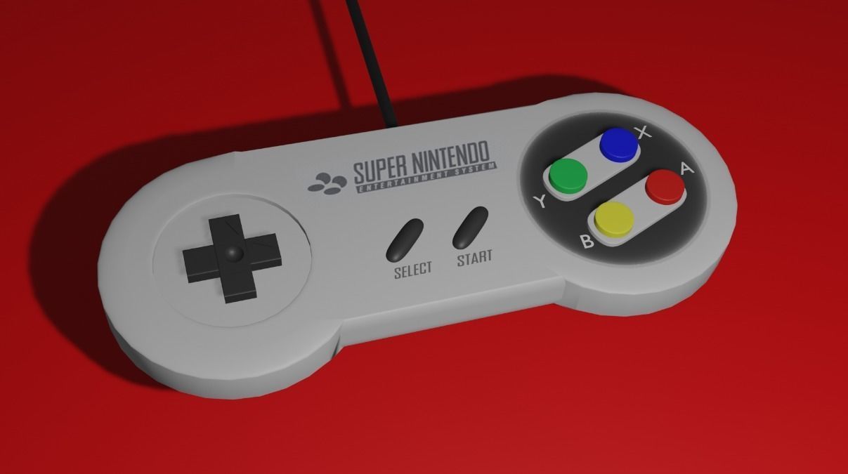 Nintendo Super NES gamepad free 3D model | CGTrader
