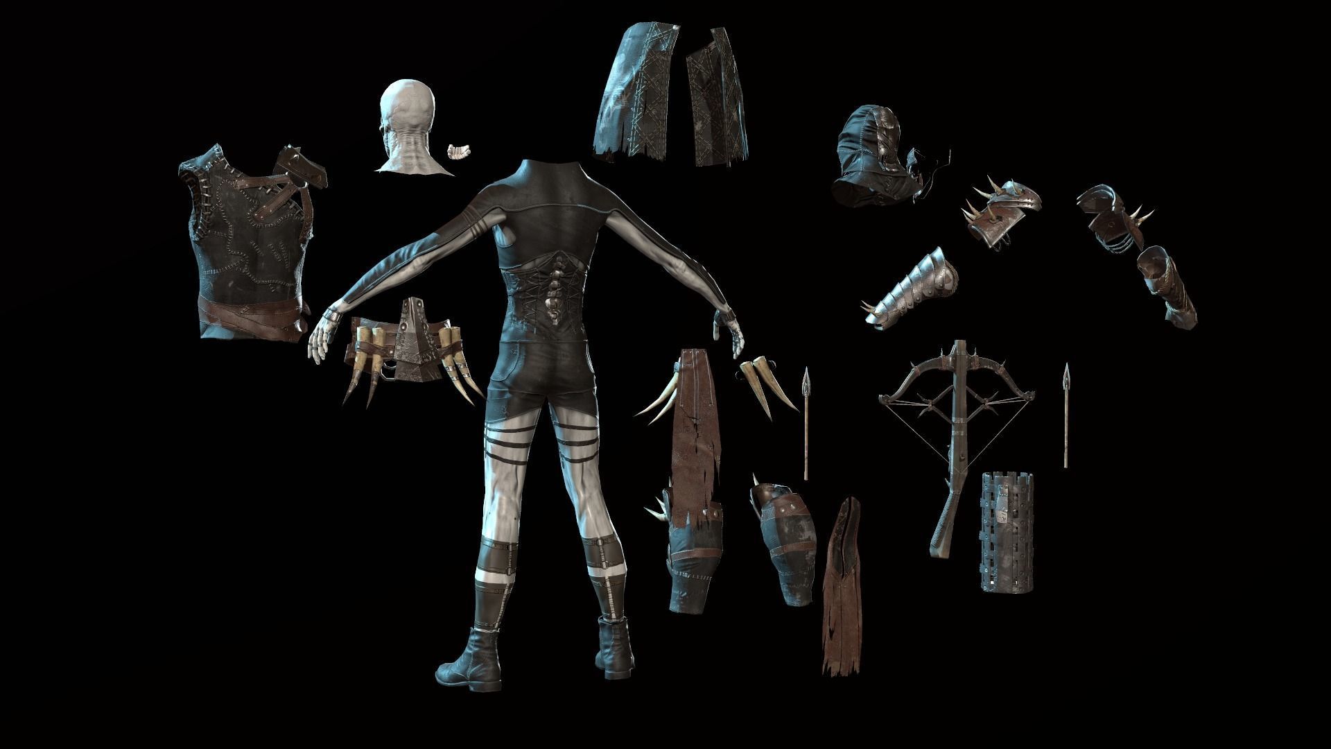 3D model Skeleton Crossbowman VR / AR / low-poly rigged animated | CGTrader