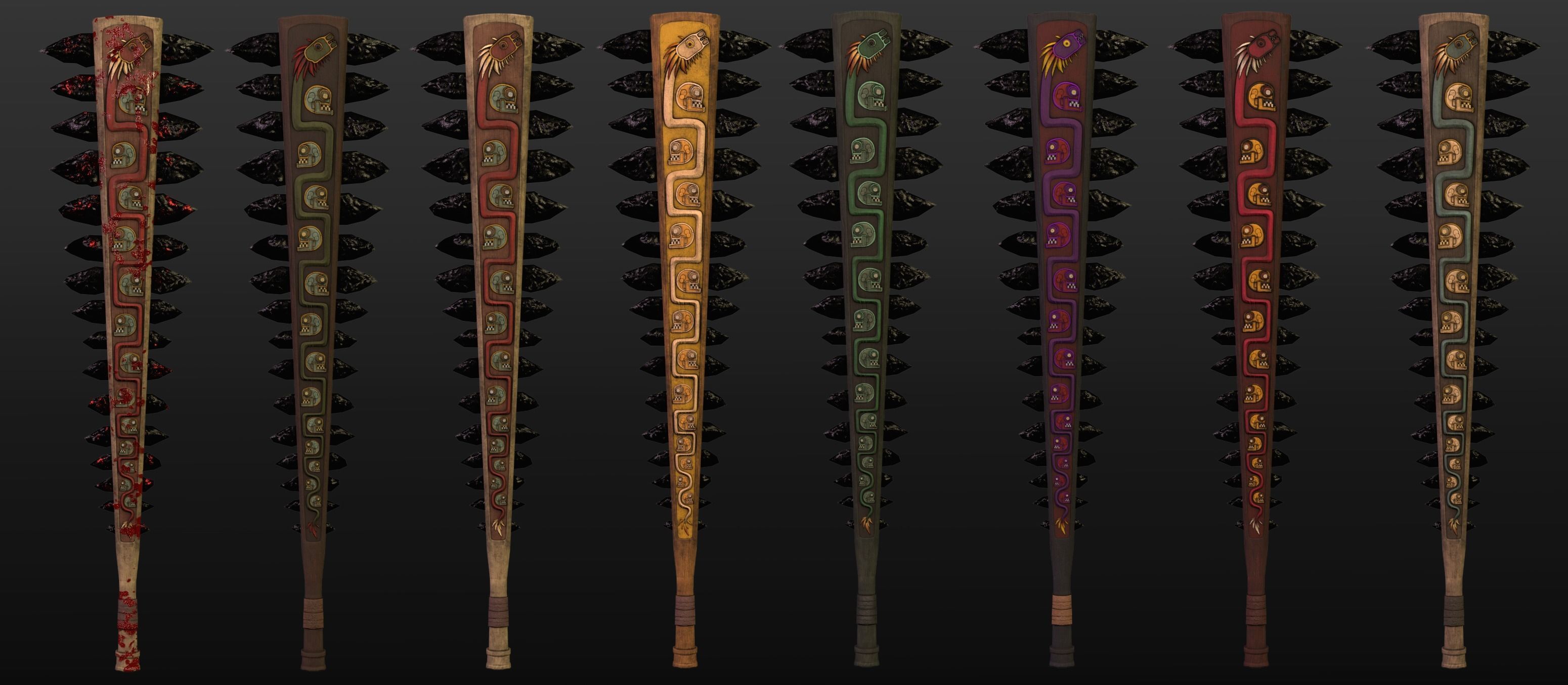 3D model Aztec Weapon Pack VR / AR / low-poly | CGTrader
