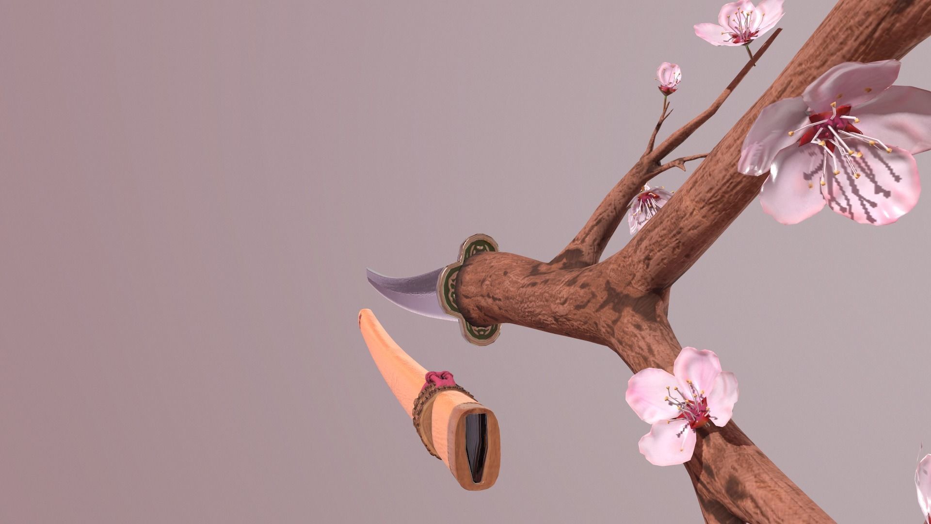 Katana Sakura free VR / AR / low-poly 3D model | CGTrader