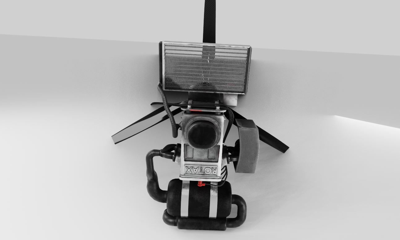 3D model Light Aicraft Engine - Bombardier Rotax 582 VR / AR / low-poly ...
