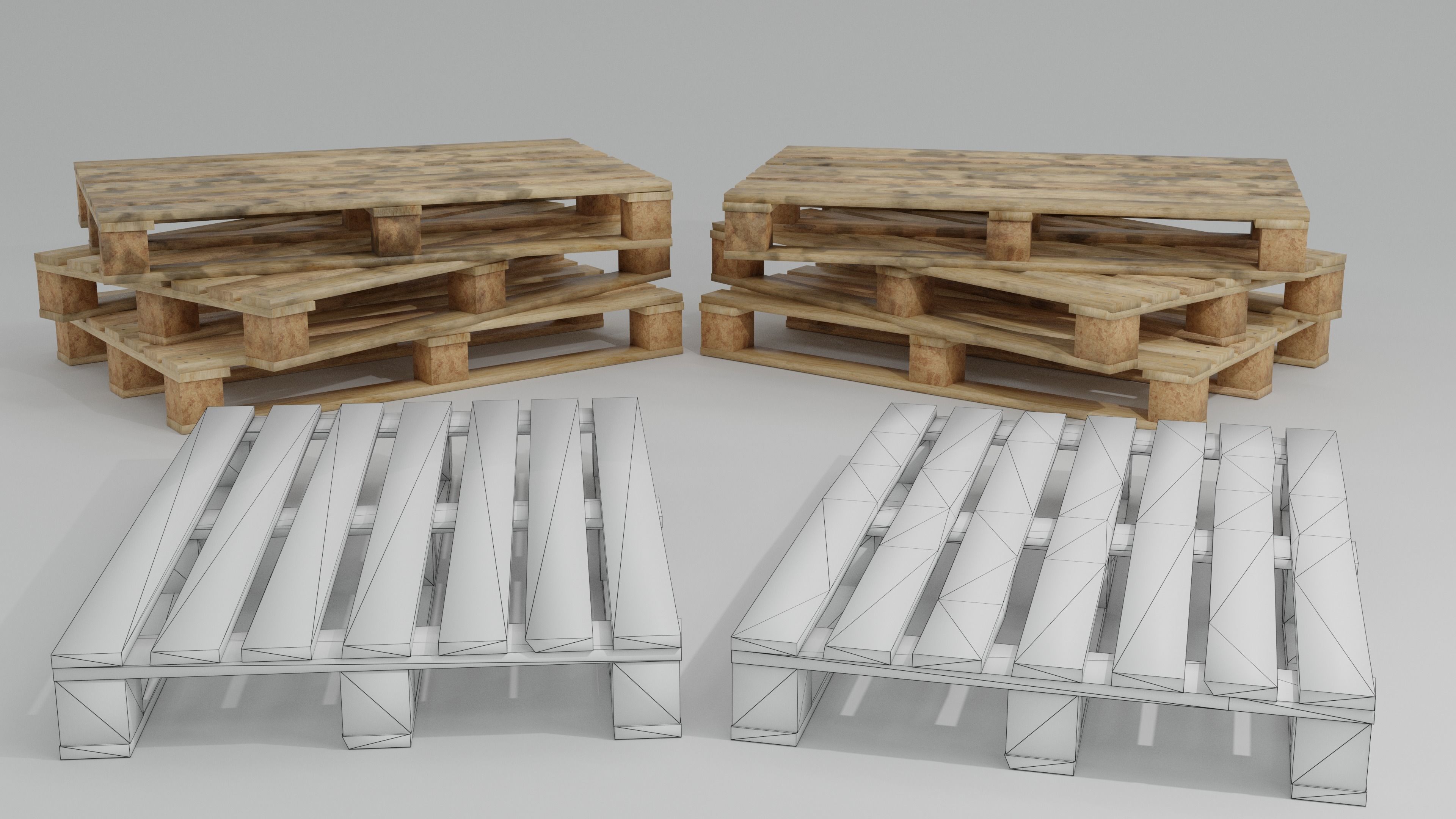 Wooden pallet low poly free VR / AR / low-poly 3D model | CGTrader