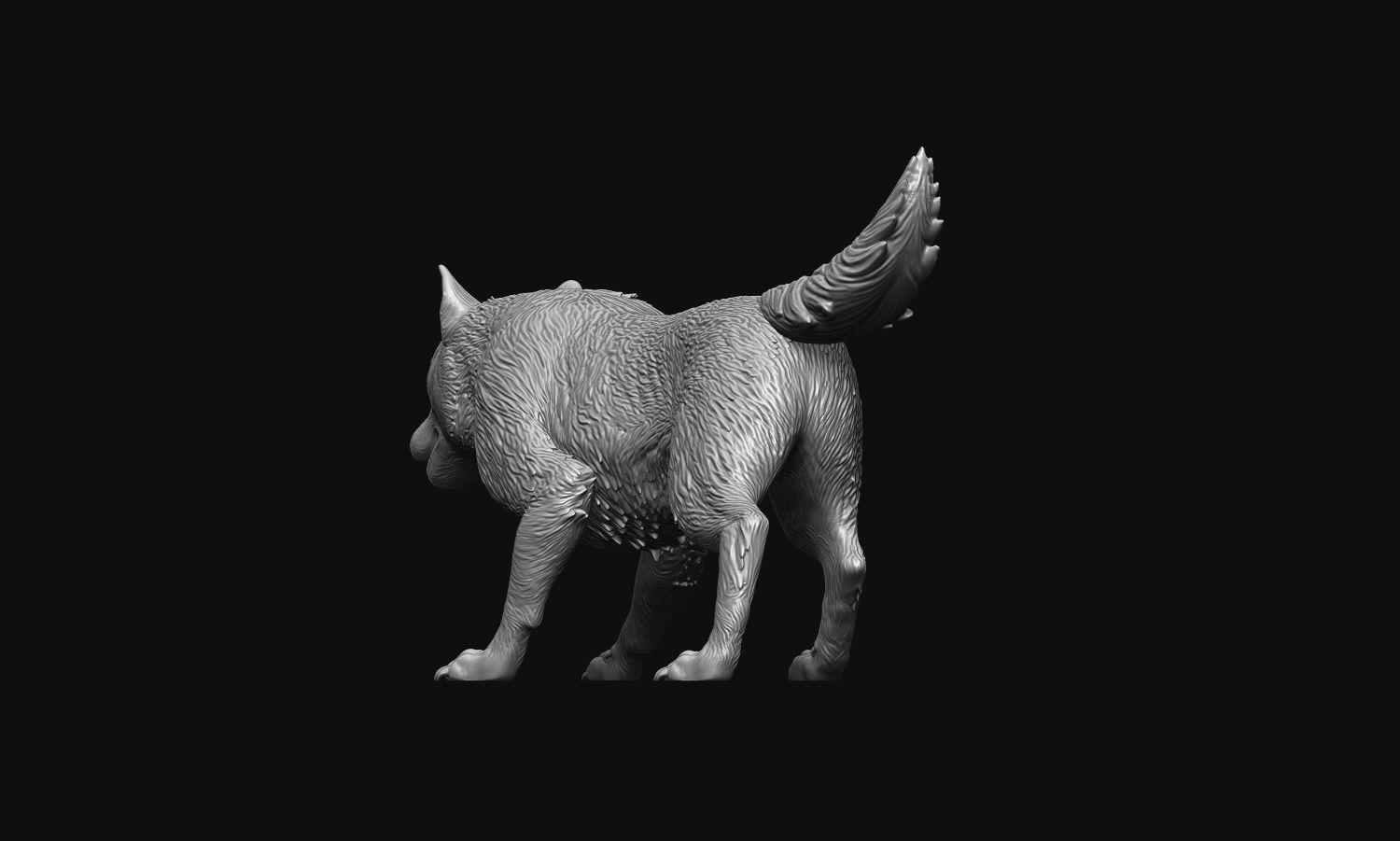 Growling Wolf 3D model 3D printable | CGTrader