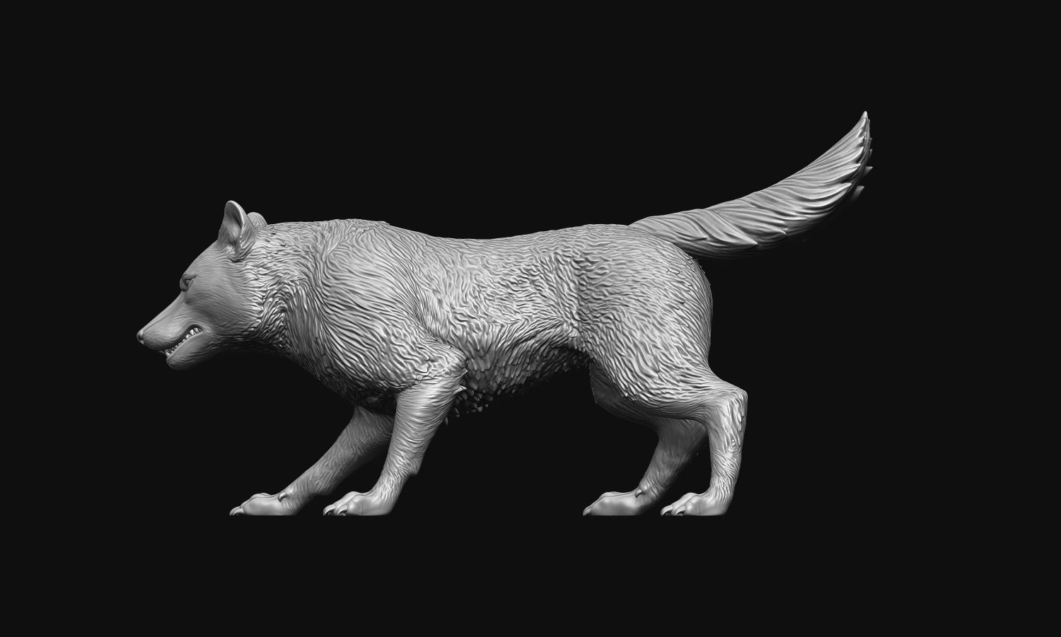 Growling Wolf 3D model 3D printable | CGTrader