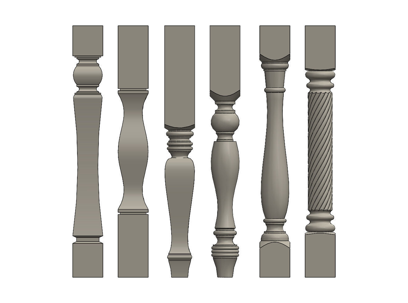 Simple Balusters 3D model 3D printable | CGTrader