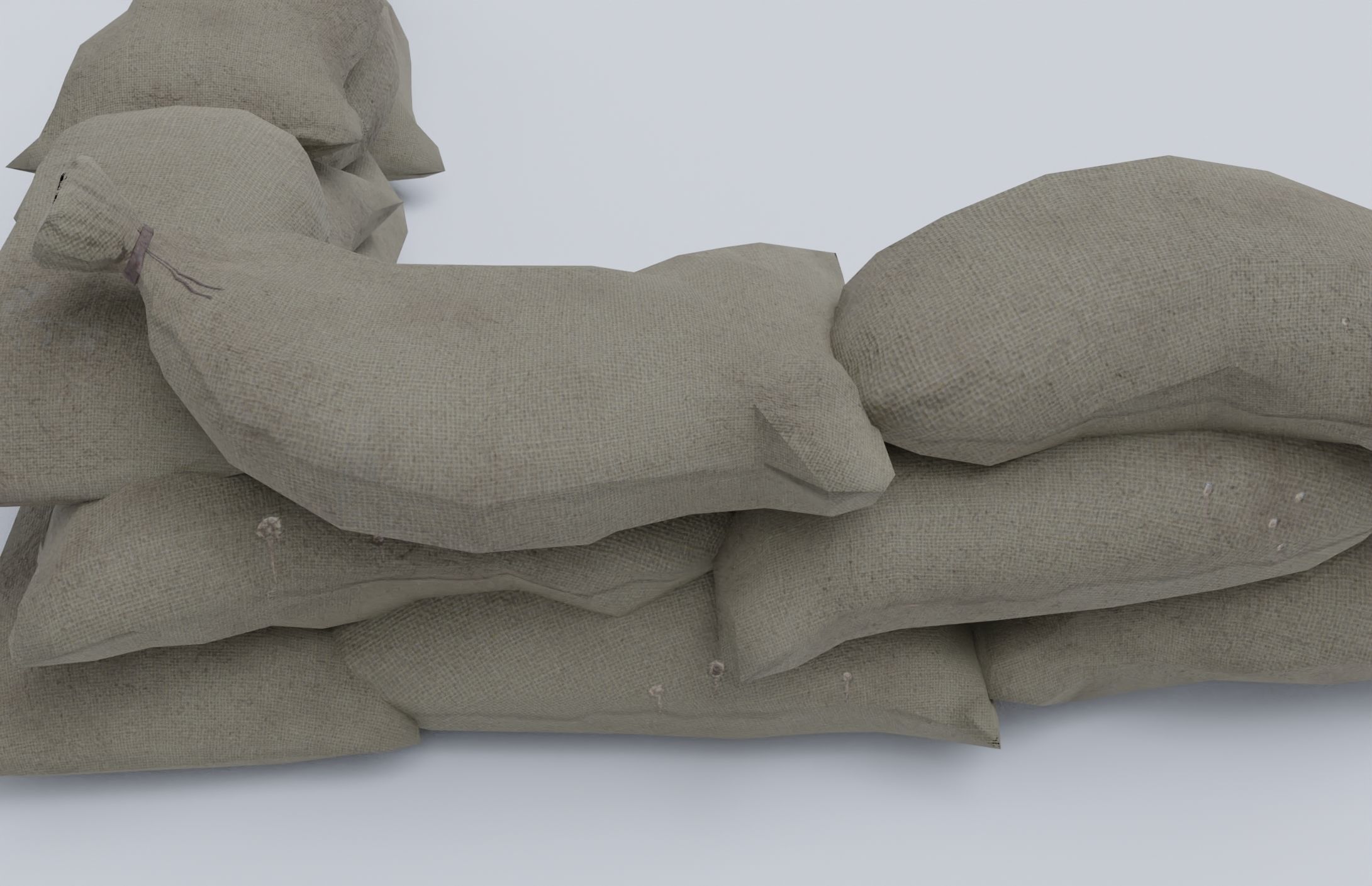 3D model Sandbags set low poly PBR materials VR / AR / low-poly | CGTrader