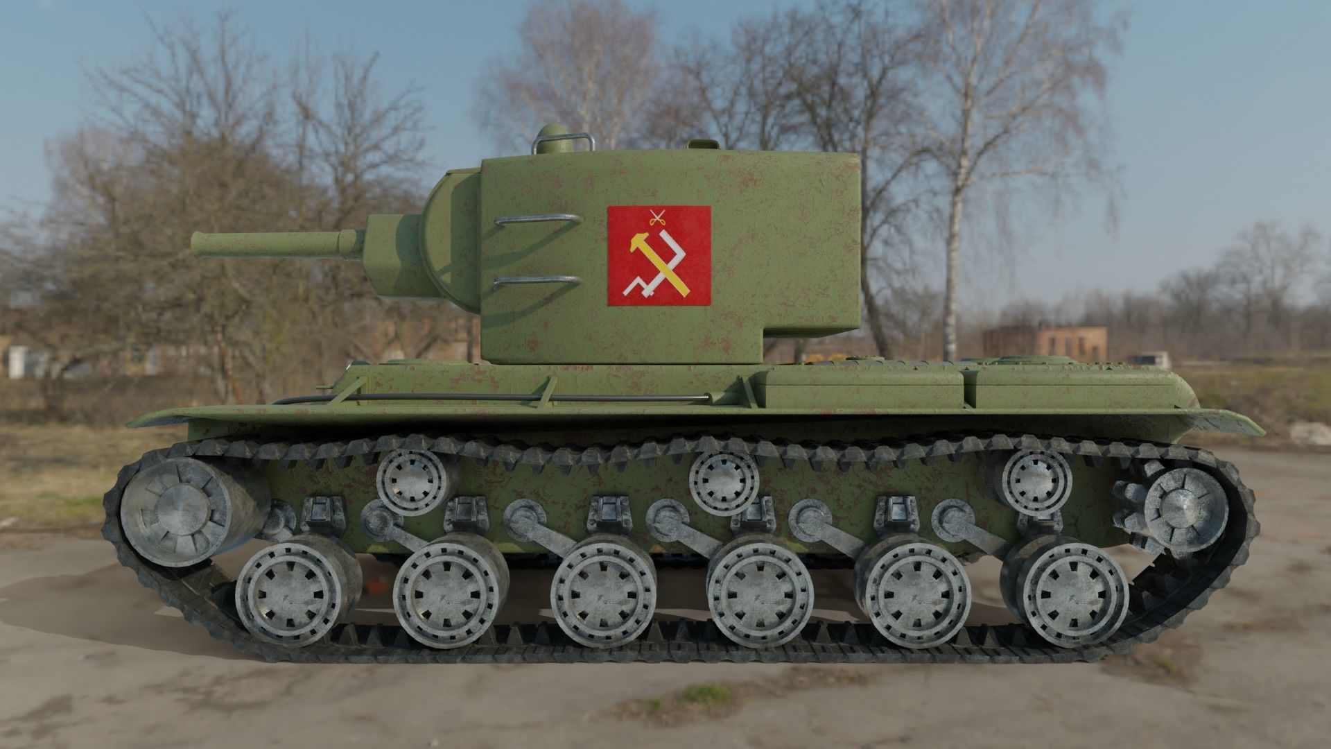 3D model KV-2 tank VR / AR / low-poly | CGTrader