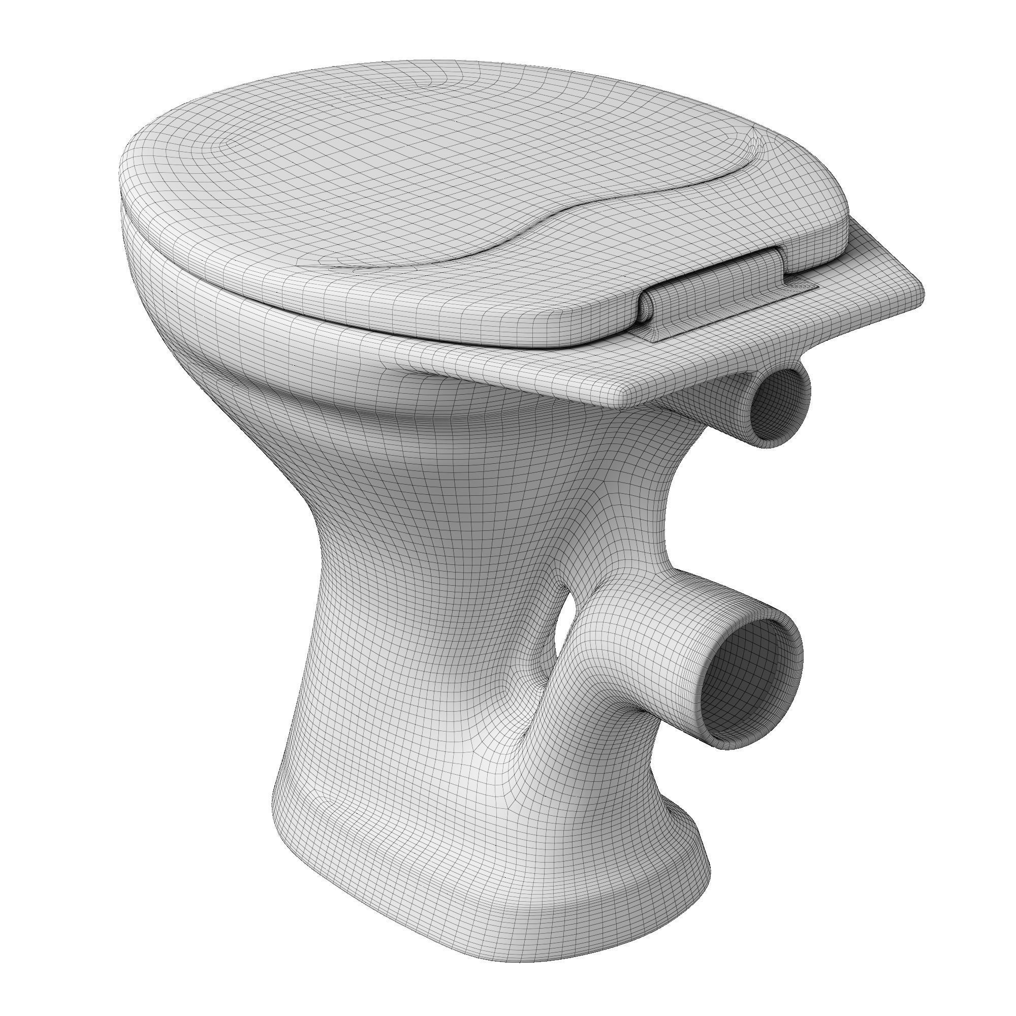 Floor Mount EWC P trap toilet 3D model 3D model | CGTrader