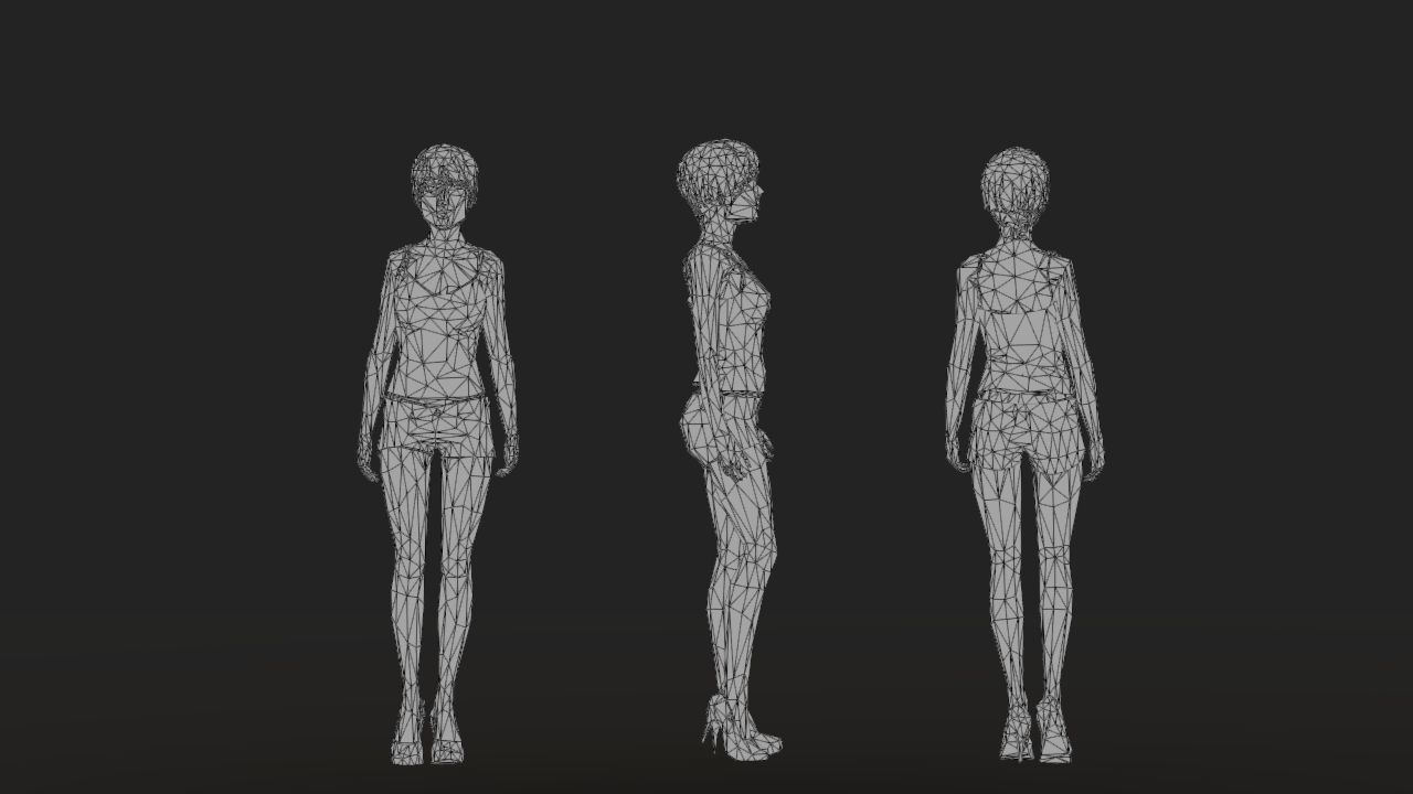 3D model Low-poly Girl VR / AR / low-poly rigged animated | CGTrader