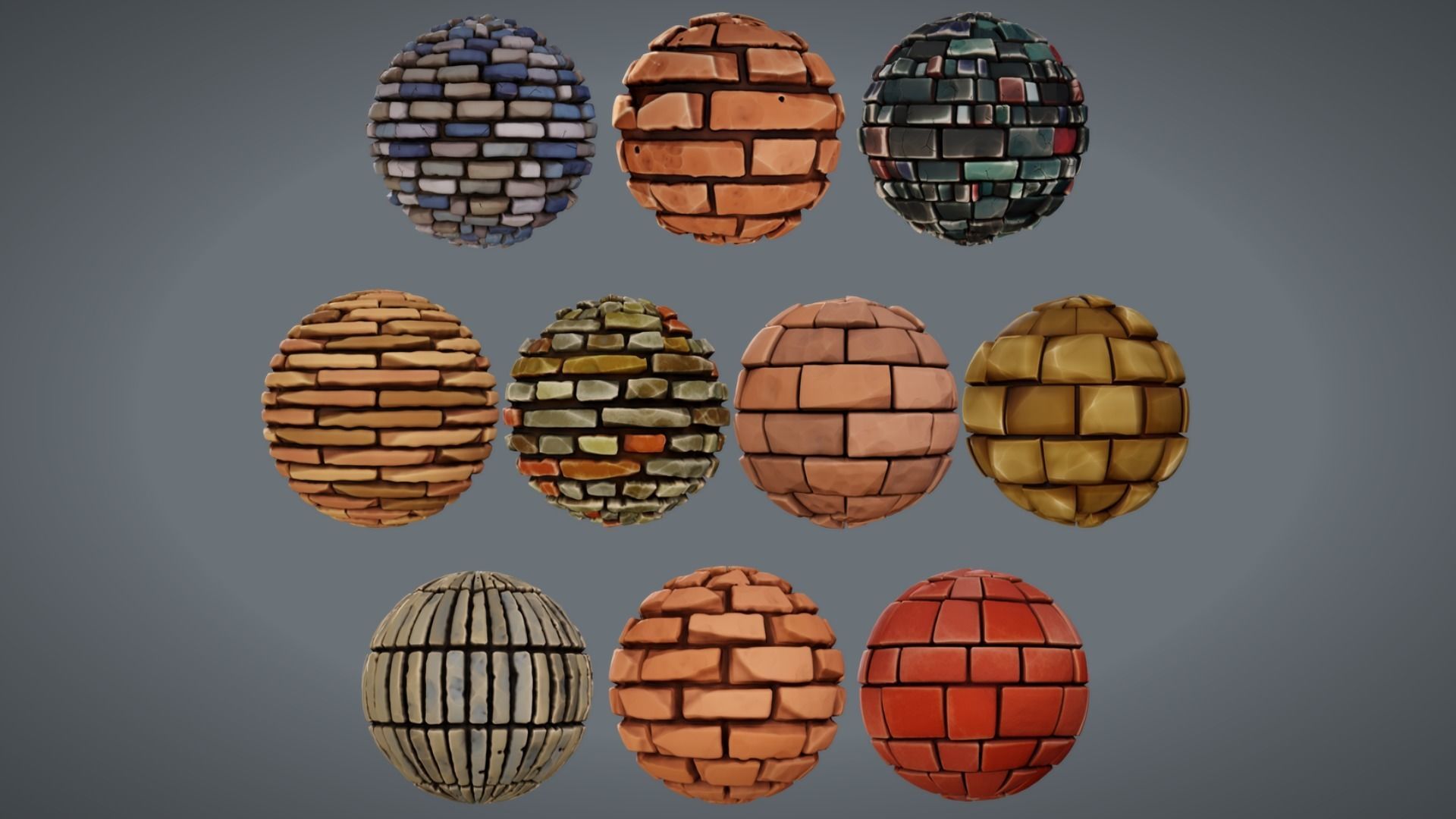 Stylized PBR Brick Textures Texture | CGTrader