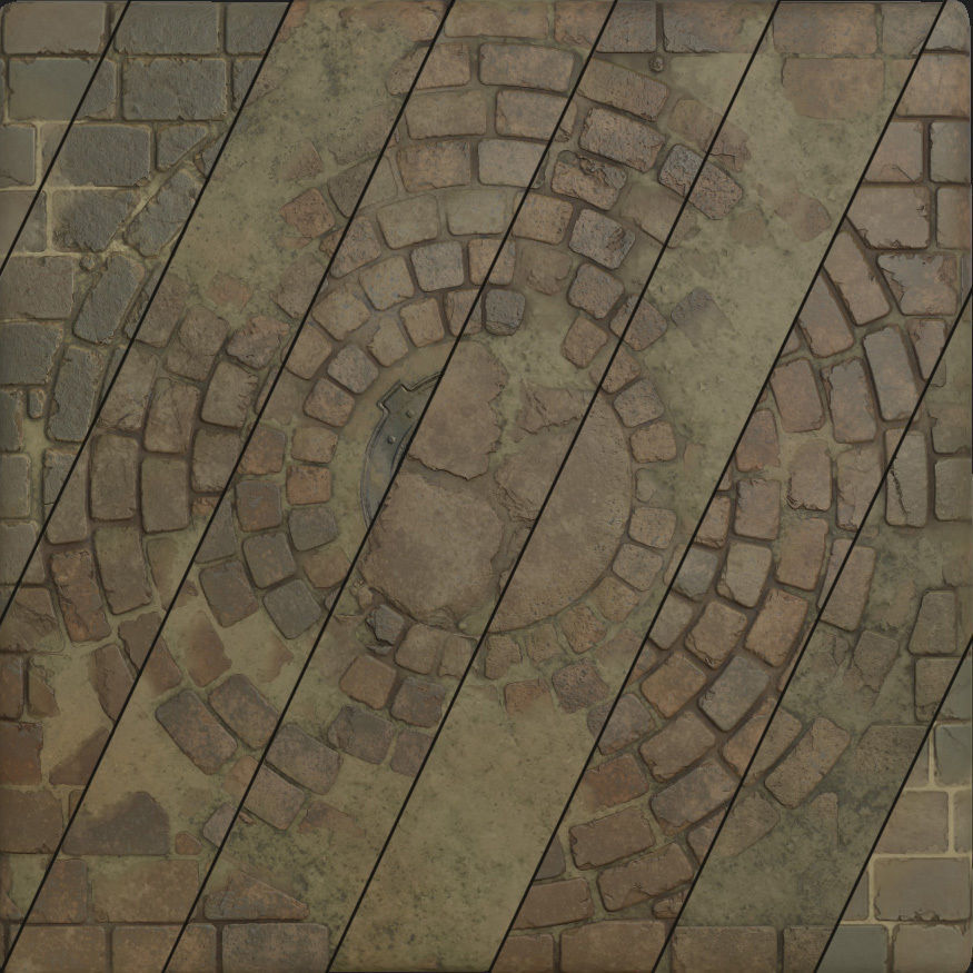 Texture Radial Sidewalk with sewer hatch VR / AR / low-poly | CGTrader