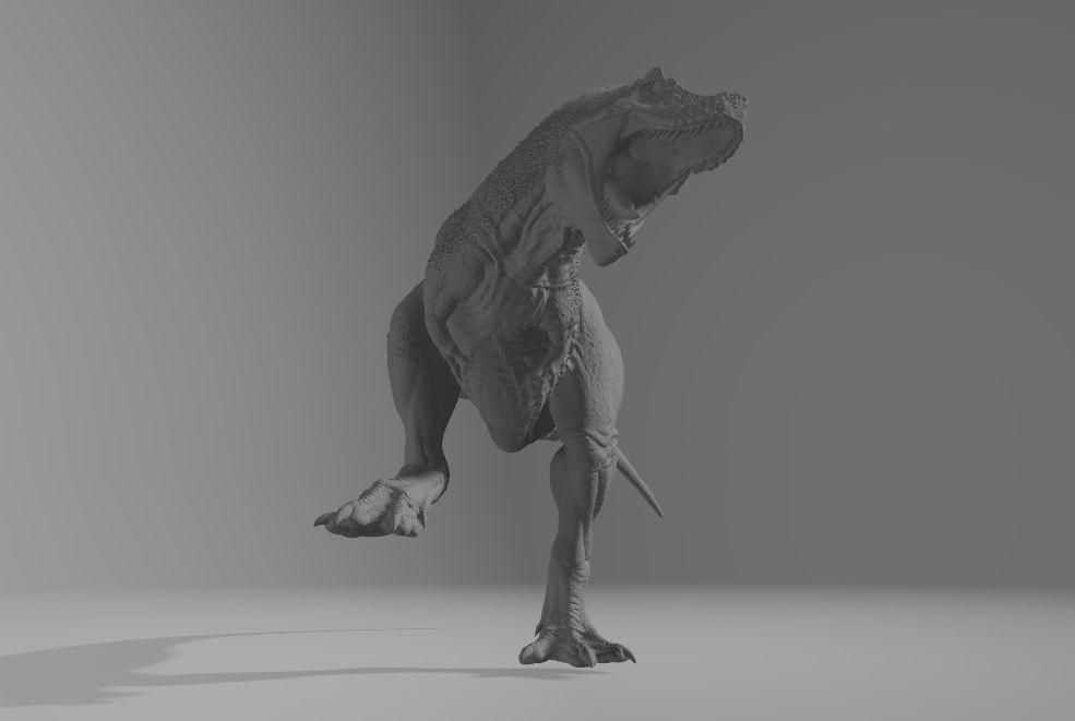 T-REX in a position defending prey 3D model 3D printable | CGTrader