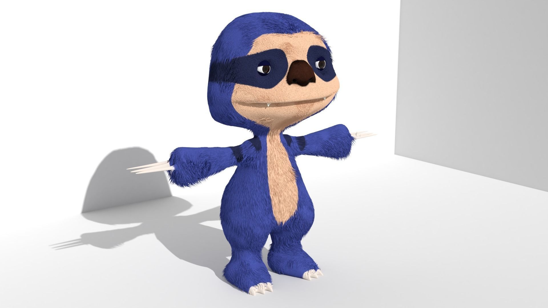 3D model Blue Sloth VR / AR / low-poly | CGTrader