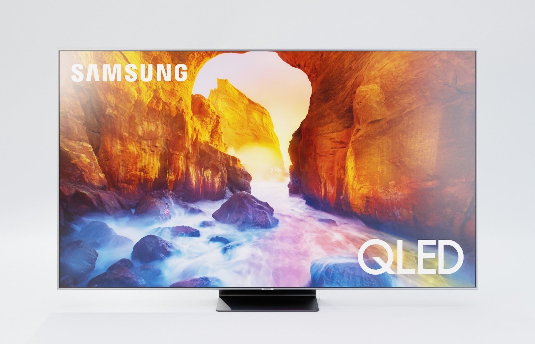 3D model Samsung TV Q90 Set - Television - Remote - Box VR / AR / low ...