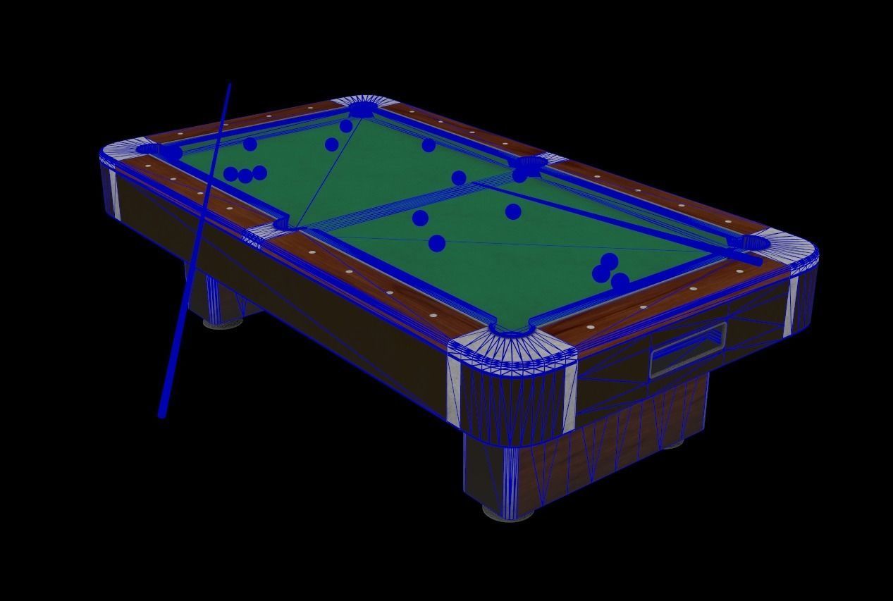 3D model Billiard table with cues and balls VR / AR / low-poly | CGTrader
