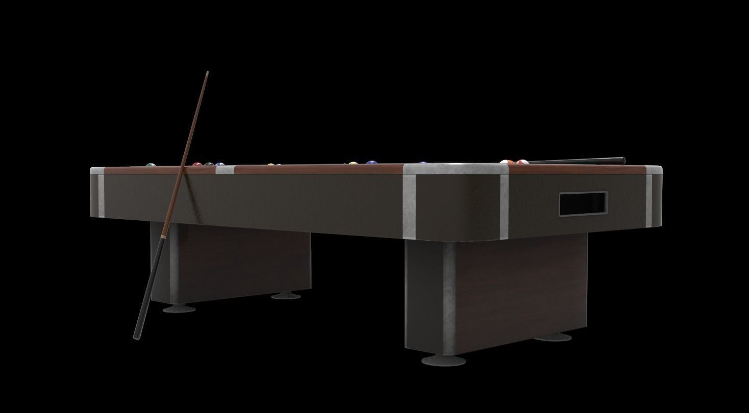 3D model Billiard table with cues and balls VR / AR / low-poly | CGTrader
