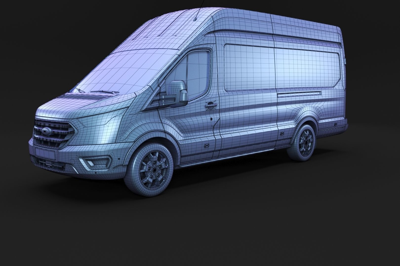 White modern cargo van 3D model | CGTrader