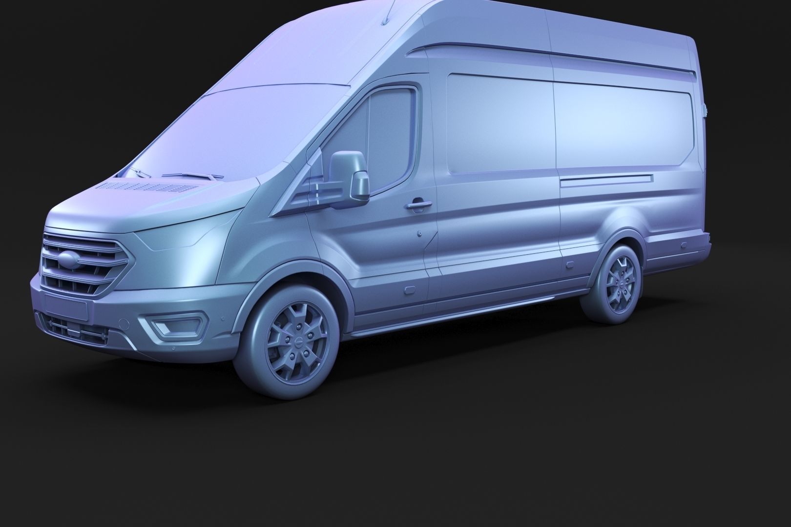 White modern cargo van 3D model | CGTrader