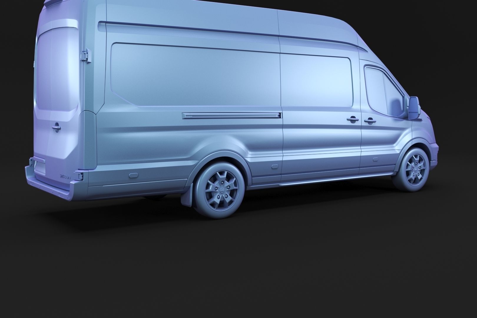 White modern cargo van 3D model | CGTrader