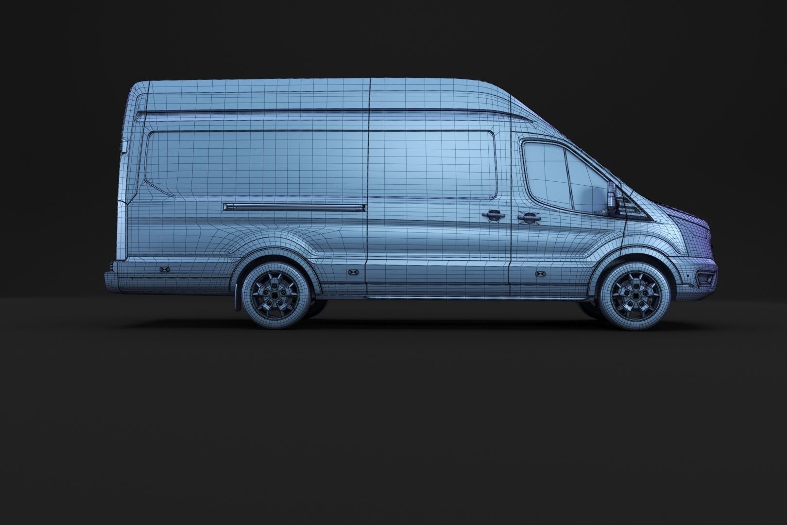 White modern cargo van 3D model | CGTrader