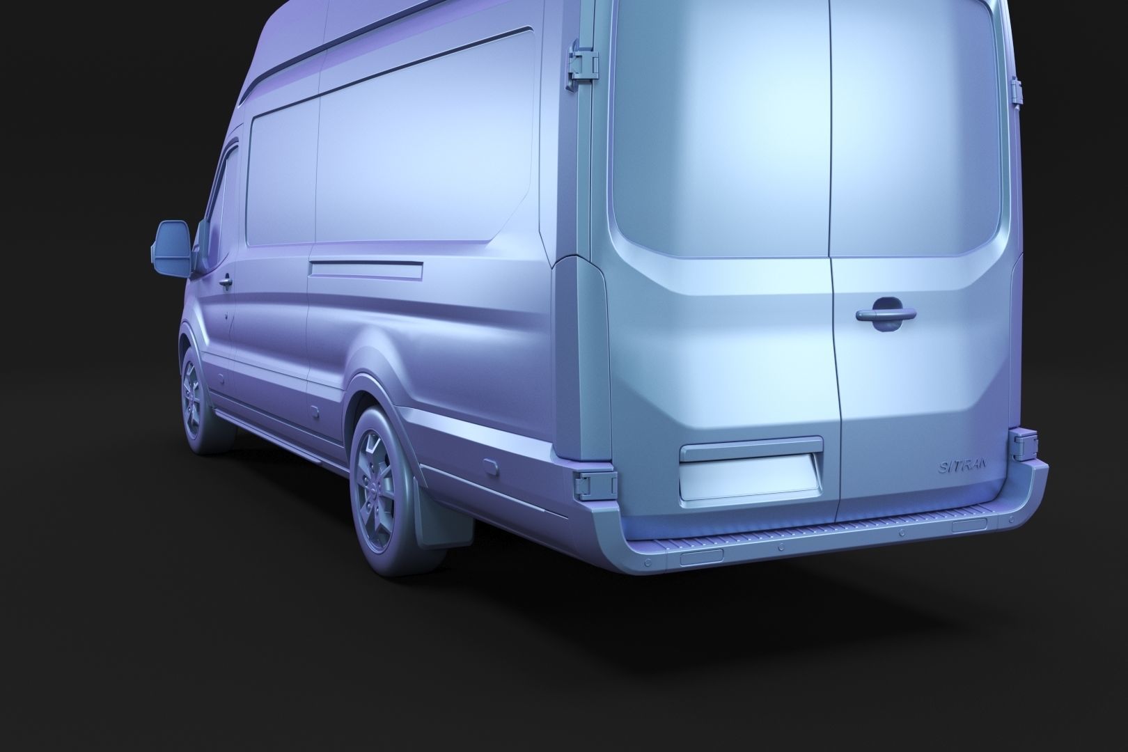 White modern cargo van 3D model | CGTrader