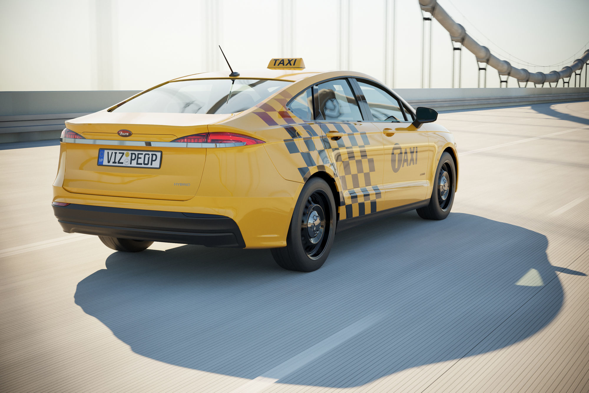 Modern New York yellow taxi cab 3D model | CGTrader