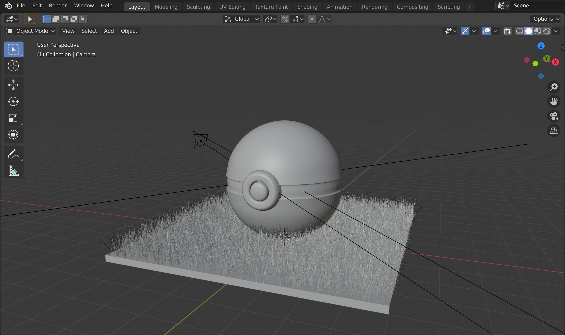 Pokeball on Grass Terrain 3D model | CGTrader
