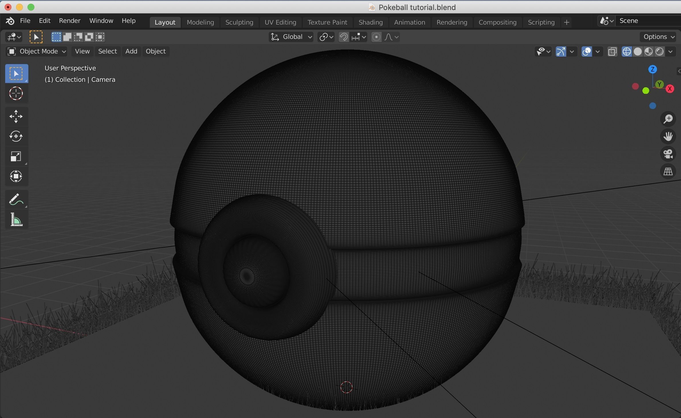 Pokeball on Grass Terrain 3D model | CGTrader