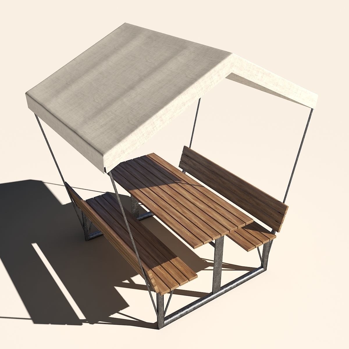 3D Street bench with canopy | CGTrader