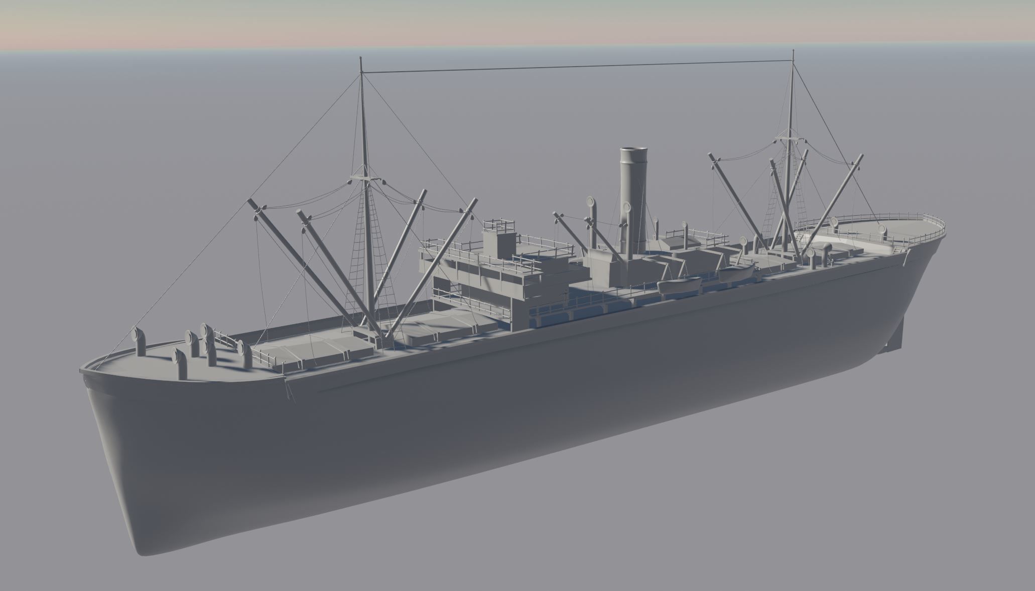 1900s Cargo Ship free 3D model | CGTrader