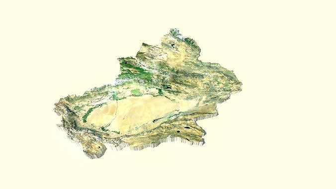 Xinjiang Autonomous Region 3D Terrain Topography MODEL Model 3D model ...