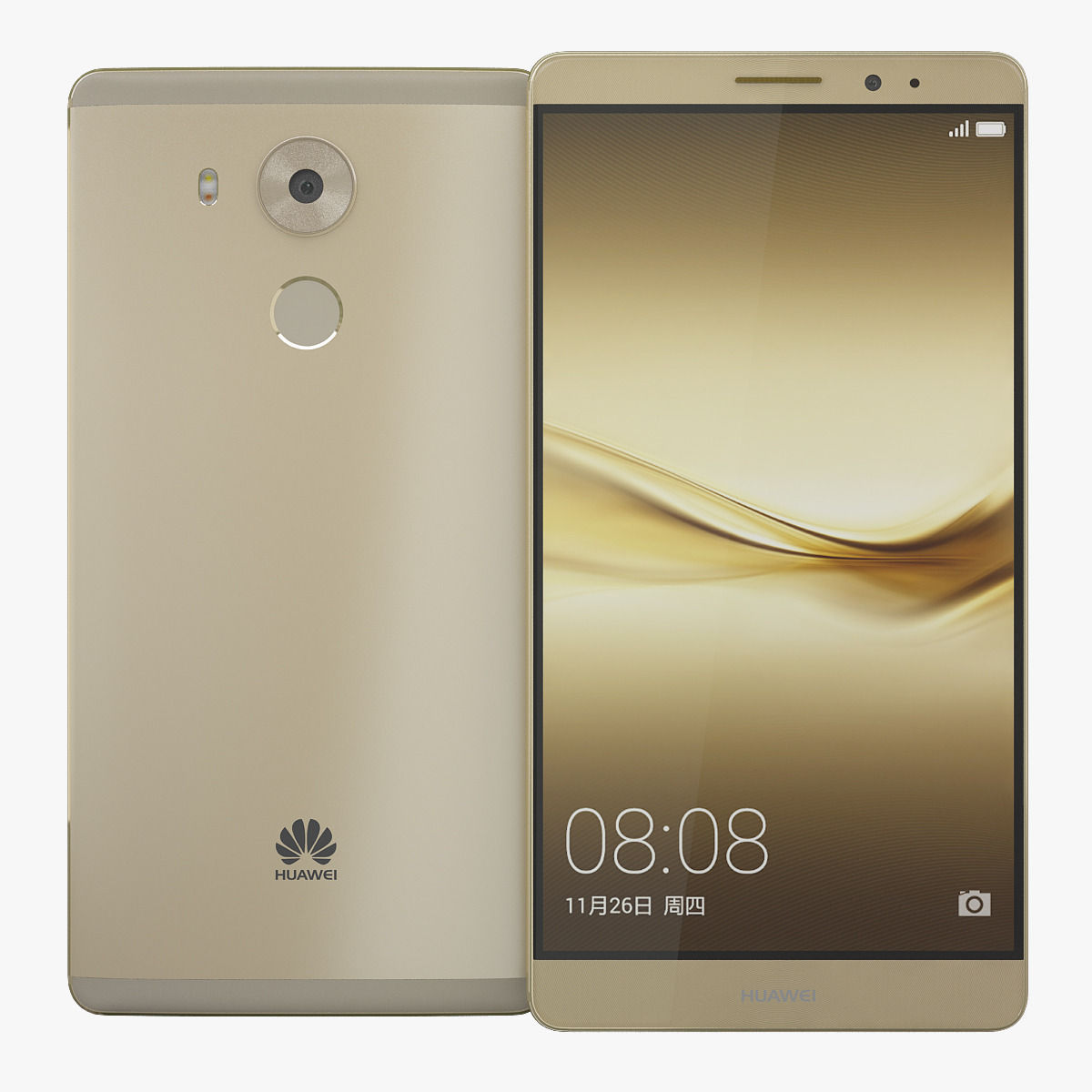 Huawei Mate 8 Gold 3D model | CGTrader