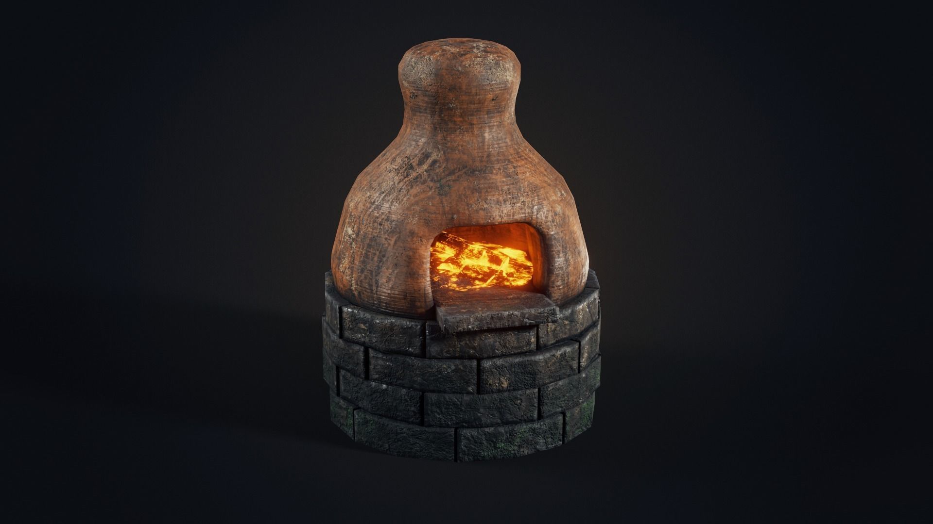 3D model Handmade clay oven VR / AR / low-poly OBJ FBX STL BLEND