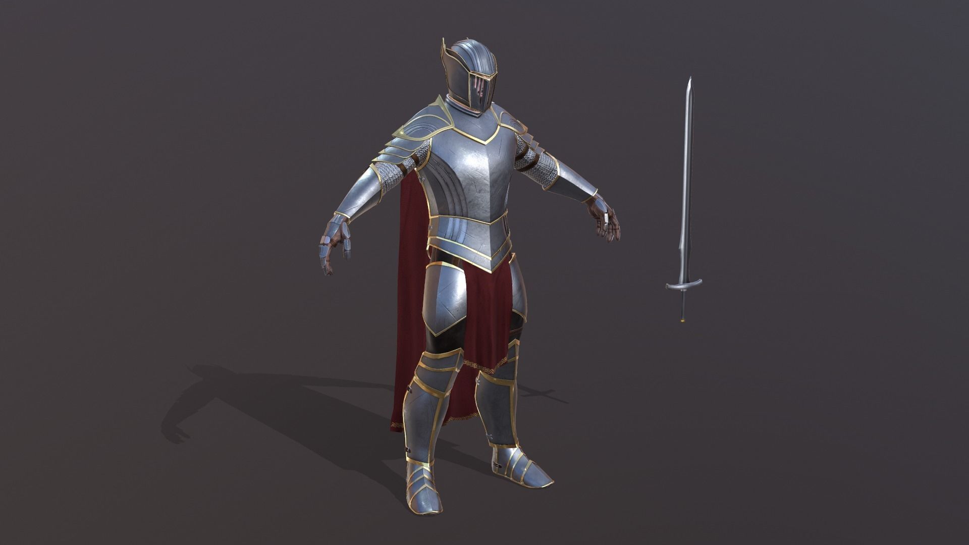 3D model Fantasy Knight VR / AR / low-poly rigged | CGTrader