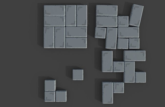 3D model stylized stepping stones VR / AR / low-poly | CGTrader