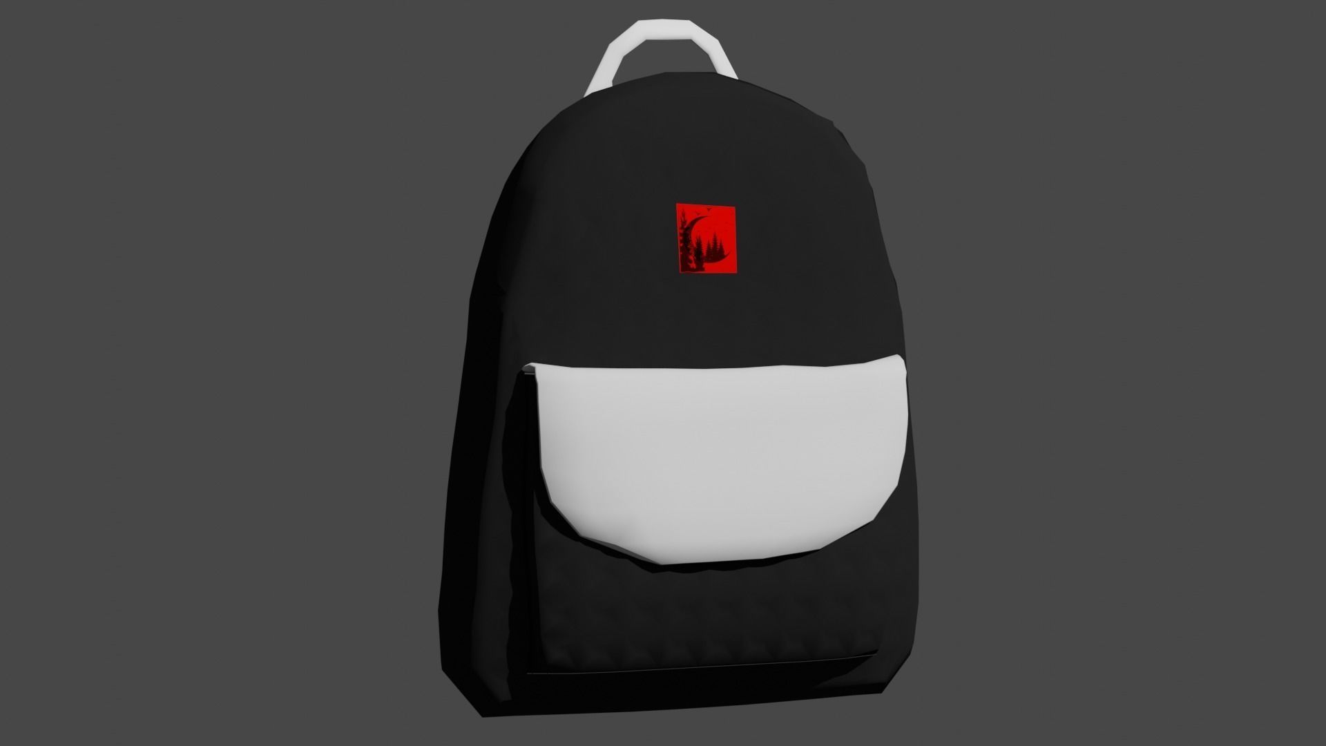 simple backpack with Moons logo free VR / AR / low-poly 3D model | CGTrader